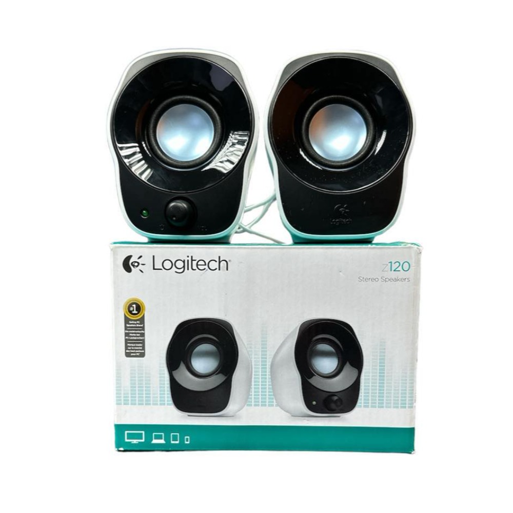Logitech Z120 Compact PC Stereo Speakers - White - Own4Less